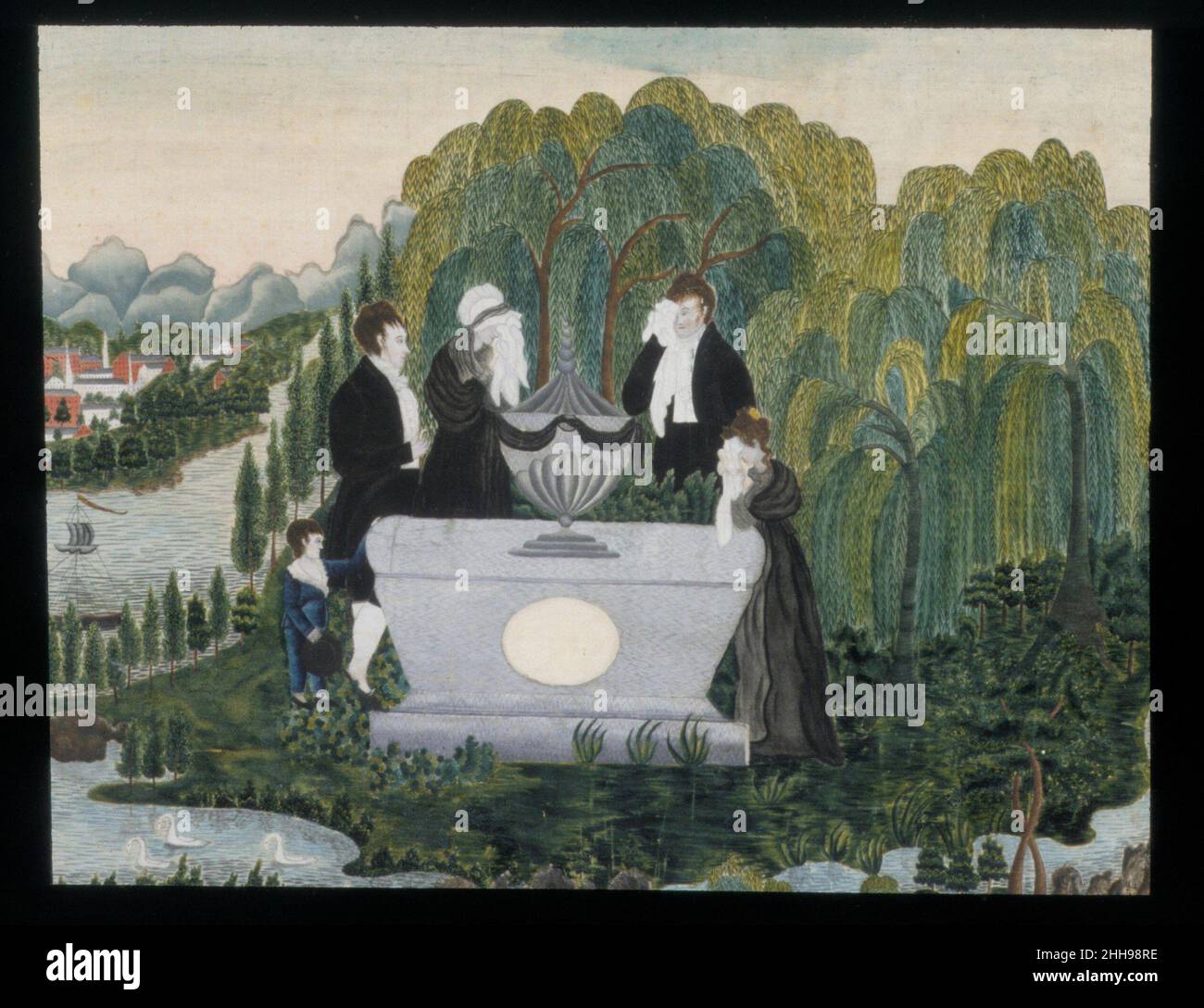 Mourning picture ca. 1810 American Creating memorial paintings in ...