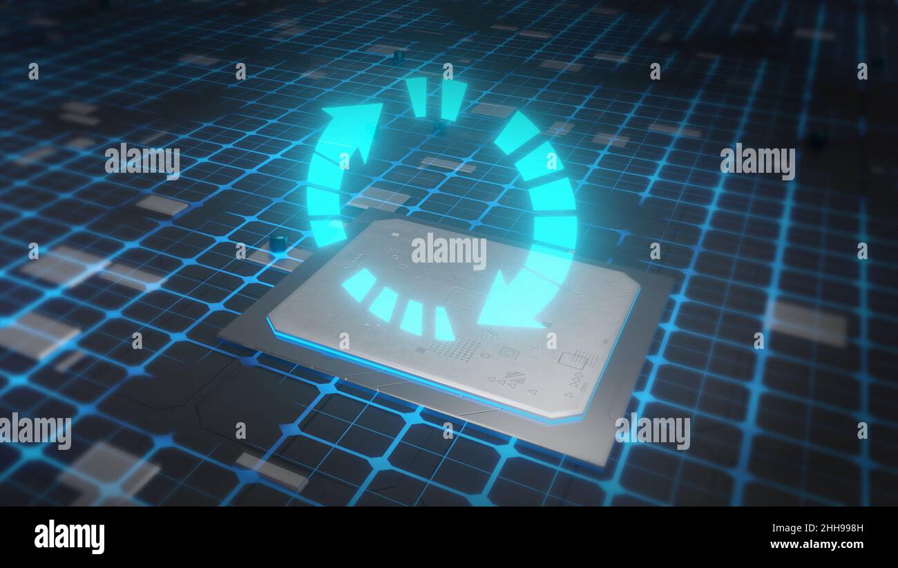 Loading Icon. Futuristic progress bar design in a processor Stock Photo ...