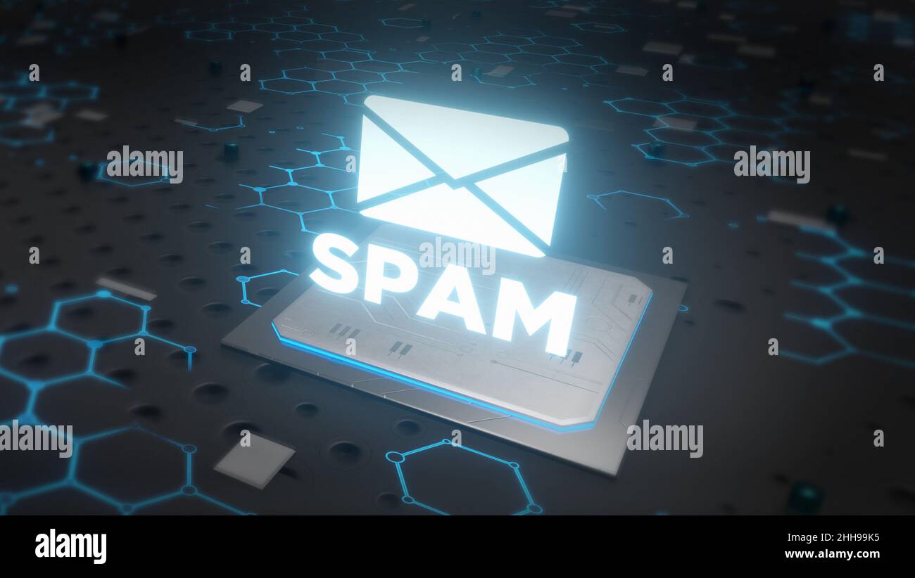 Filtering spam on a processor motherboard concept Stock Photo - Alamy
