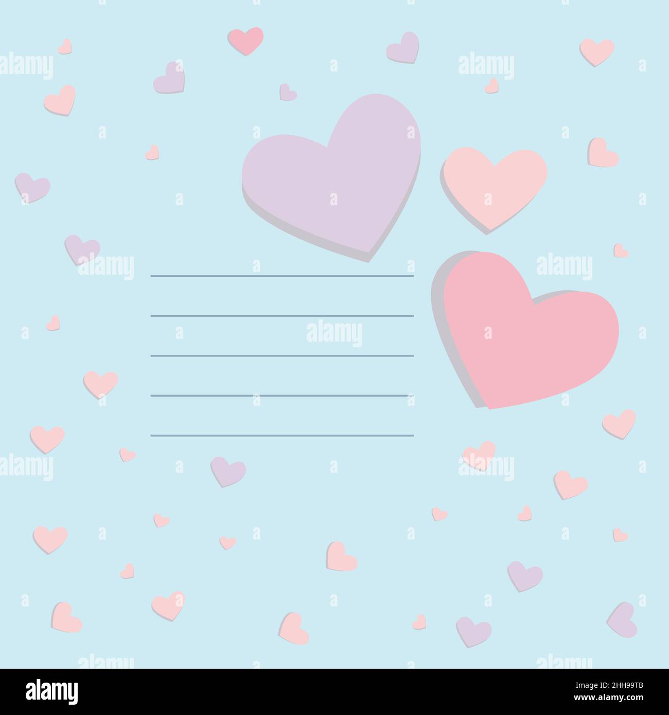 Design from multicolored hearts. Template for greeting card, sticker ...