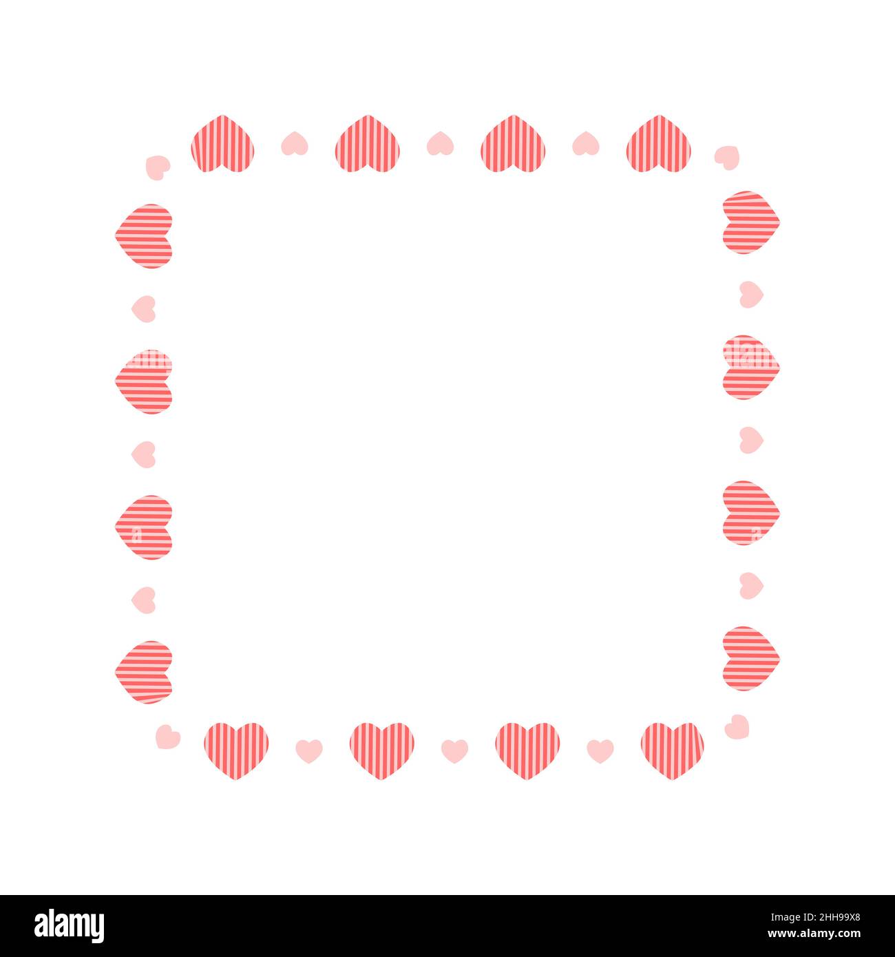 Square frame with hearts. Template for Valentine day invitation card ...