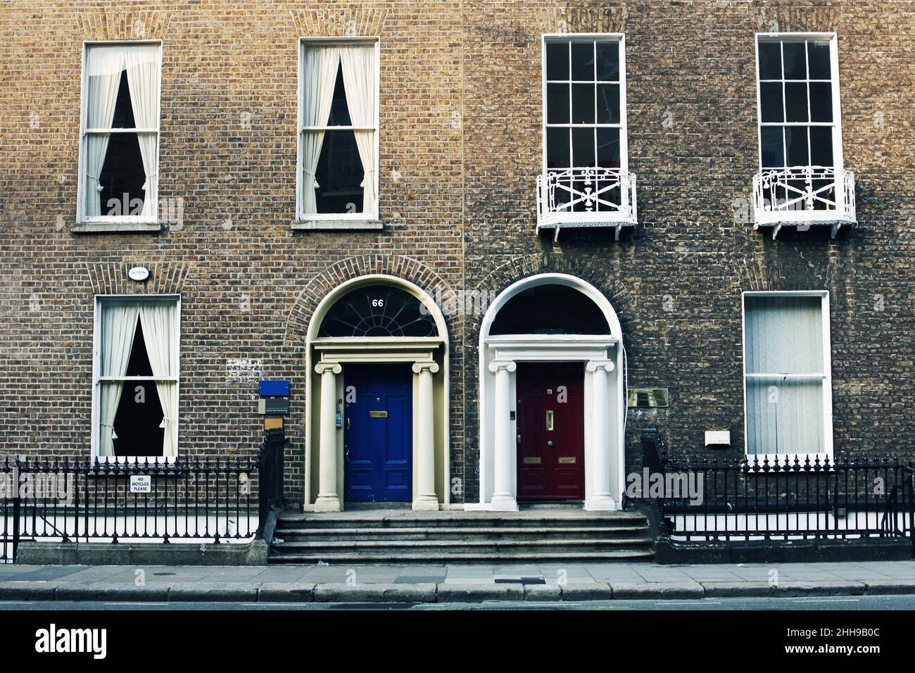 DUBLIN, IRELAND, 21 JULY 2013: typical Dublin residential street with ...
