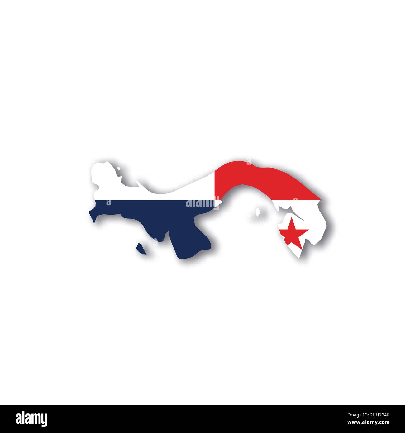 Panama national flag in a shape of country map Stock Vector Image & Art ...