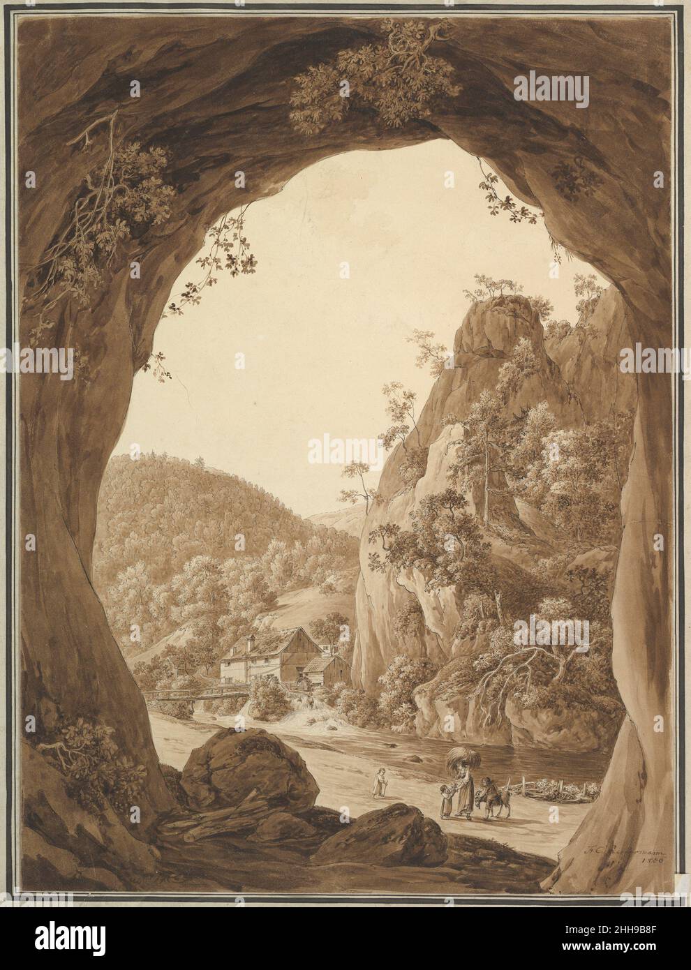 View of a Valley through a Rocky Arch 1806 Friedrich Christian ...