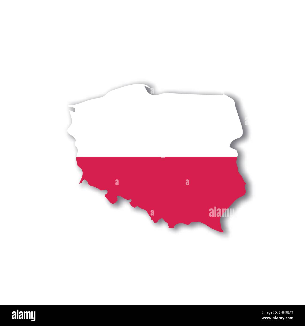 Poland national flag in a shape of country map Stock Vector Image & Art ...