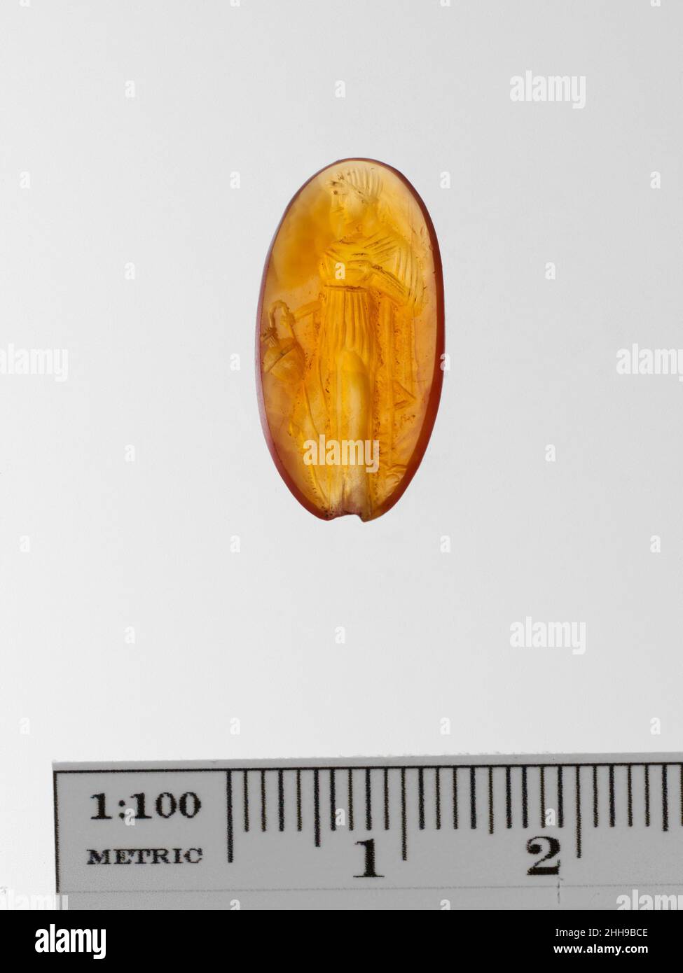 Sard ring stone probably ca. 3rd century B.C. Greek Girl holding a jug ...