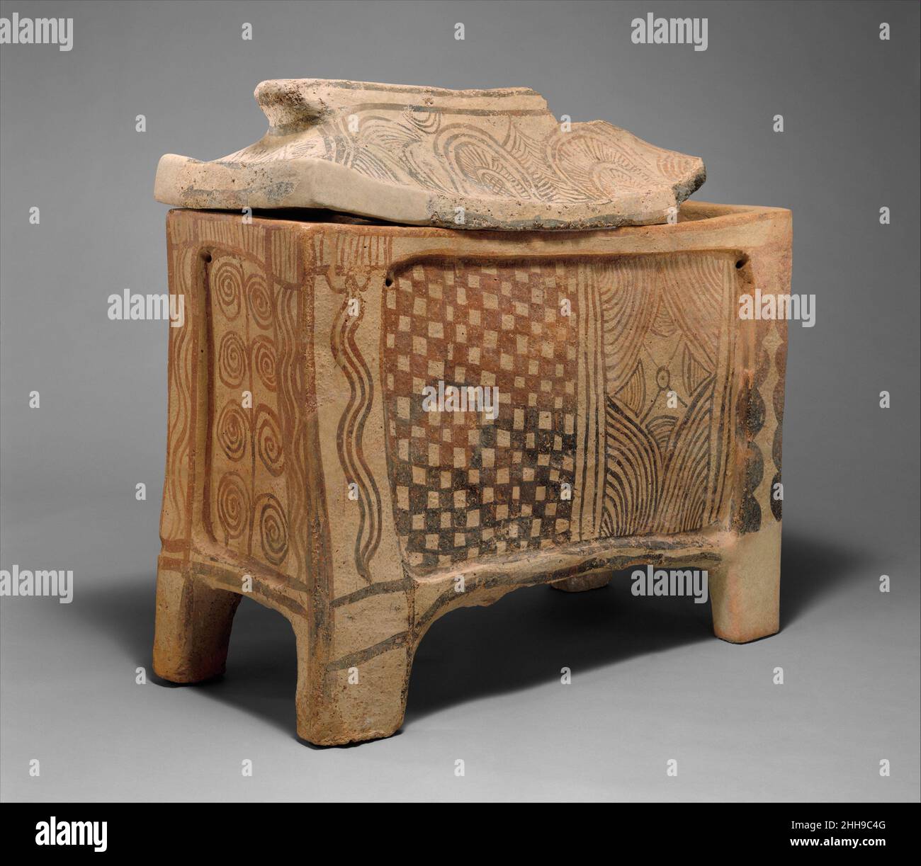 Terracotta larnax (chest-shaped coffin) mid-13th century B.C. Minoan ...