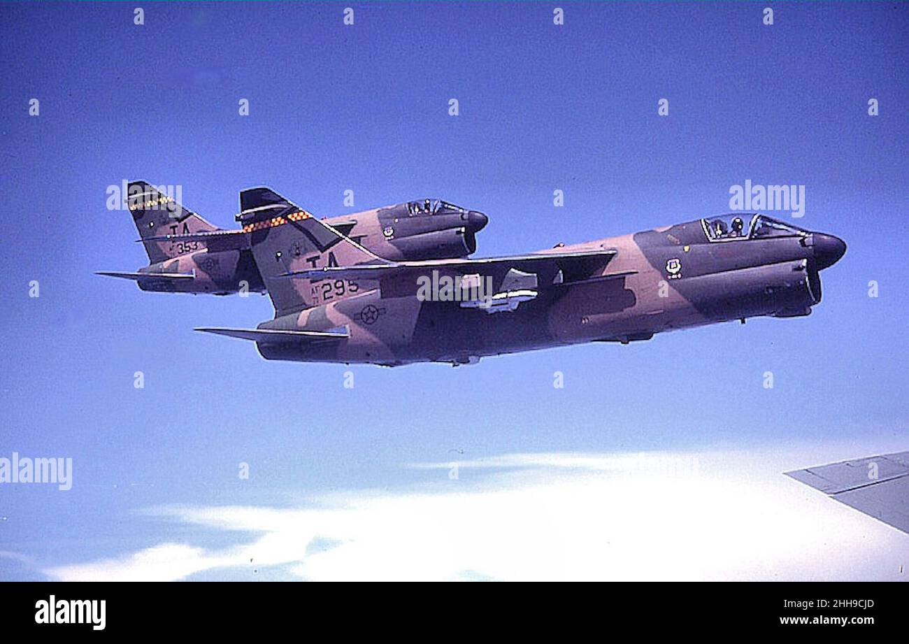 124th Tactical Fighter Squadron A-7D Corsair IIs in formation Stock ...