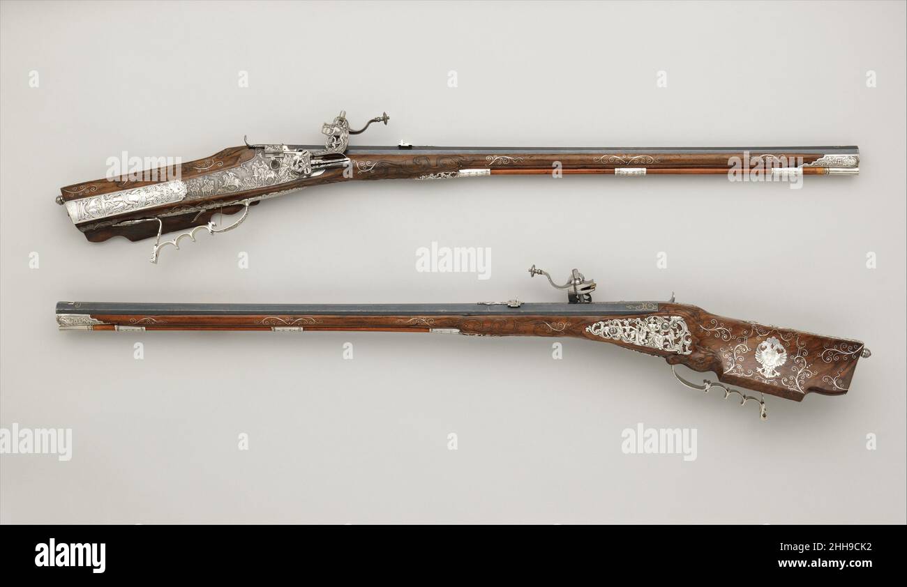 Pair of Wheellock Rifles Made for Emperor Leopold I (1640–1705) ca ...