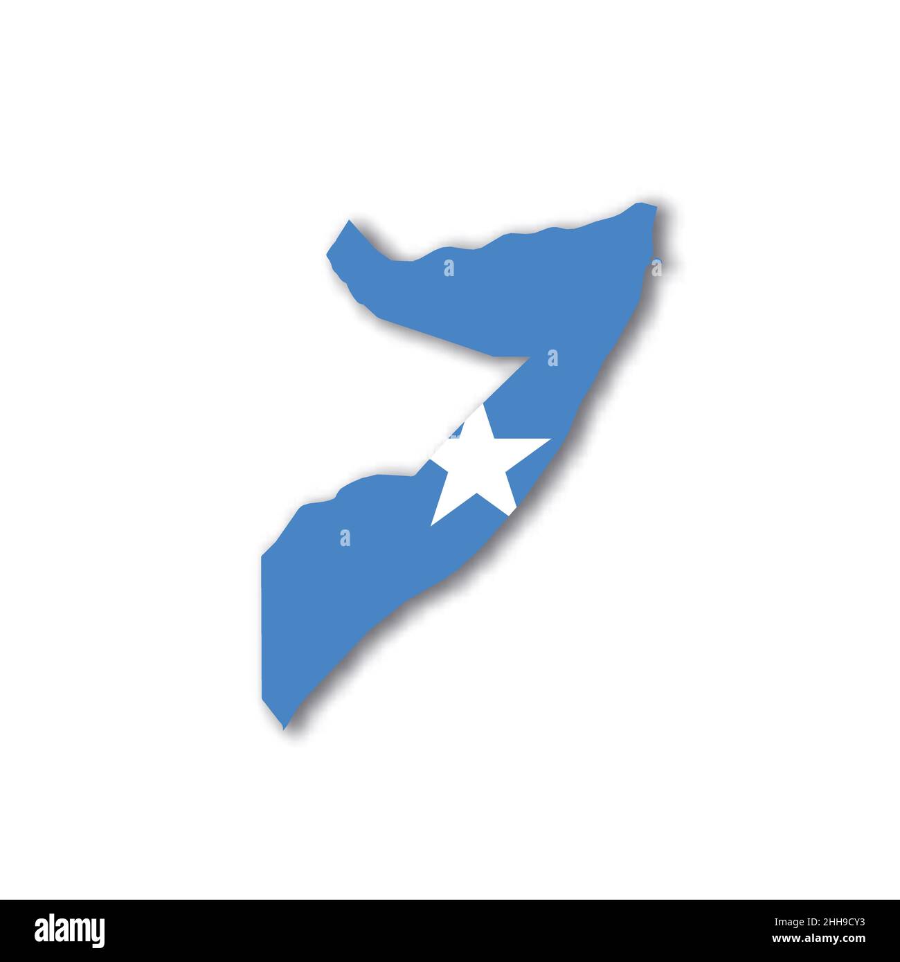 Somalia national flag in a shape of country map Stock Vector Image ...