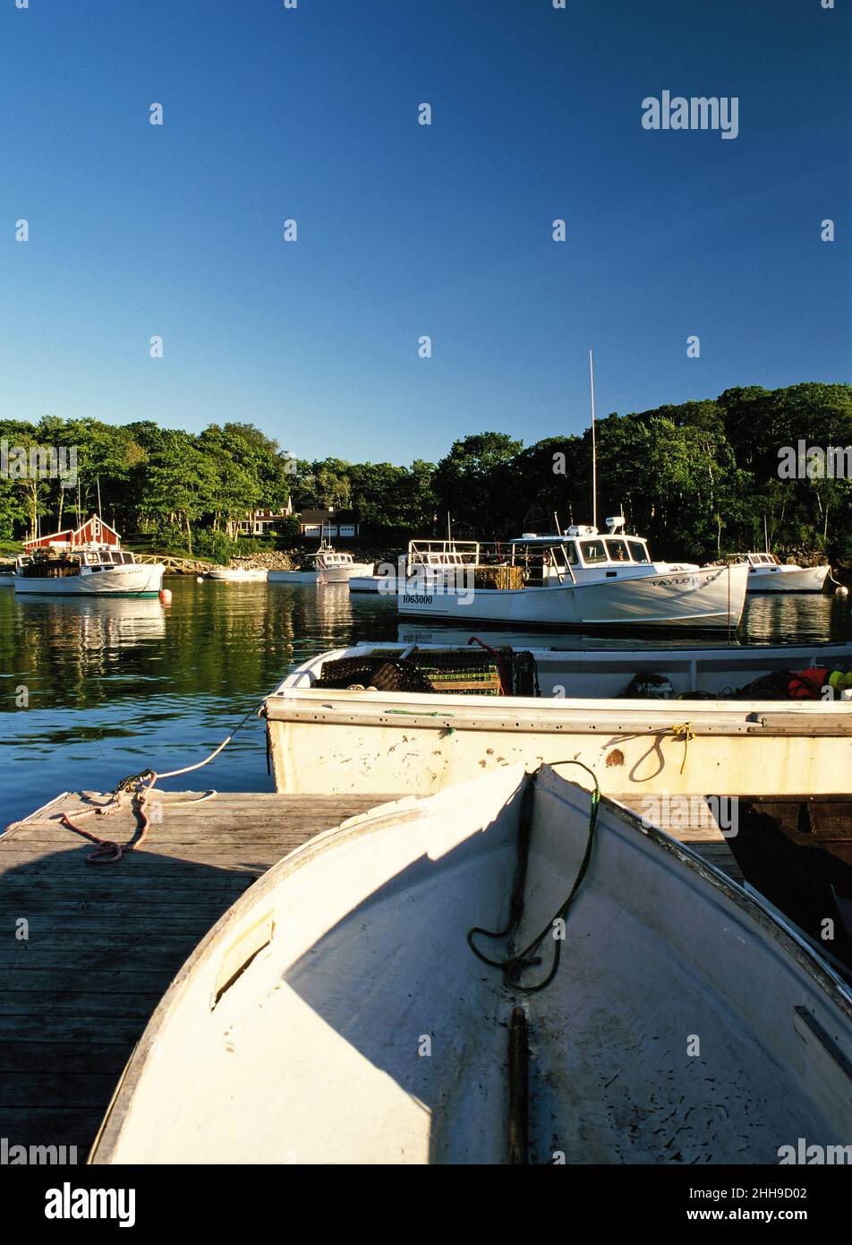 Maine lobster boats in harbor Stock Photo - Alamy
