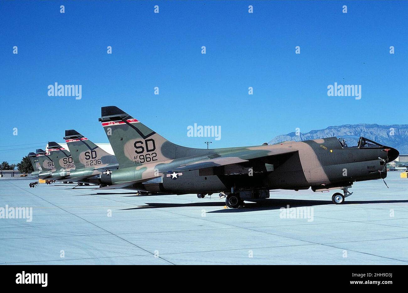 175th Tactical Fighter Squadron A-7D Corsair IIs on flightline Stock ...