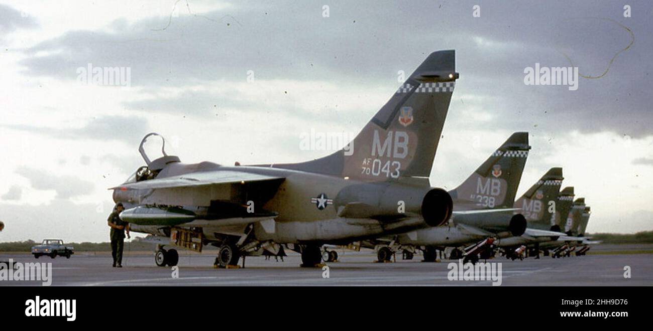 356th Tactical Fighter Squadron - A-7D Corsair IIs parked on ramp at ...