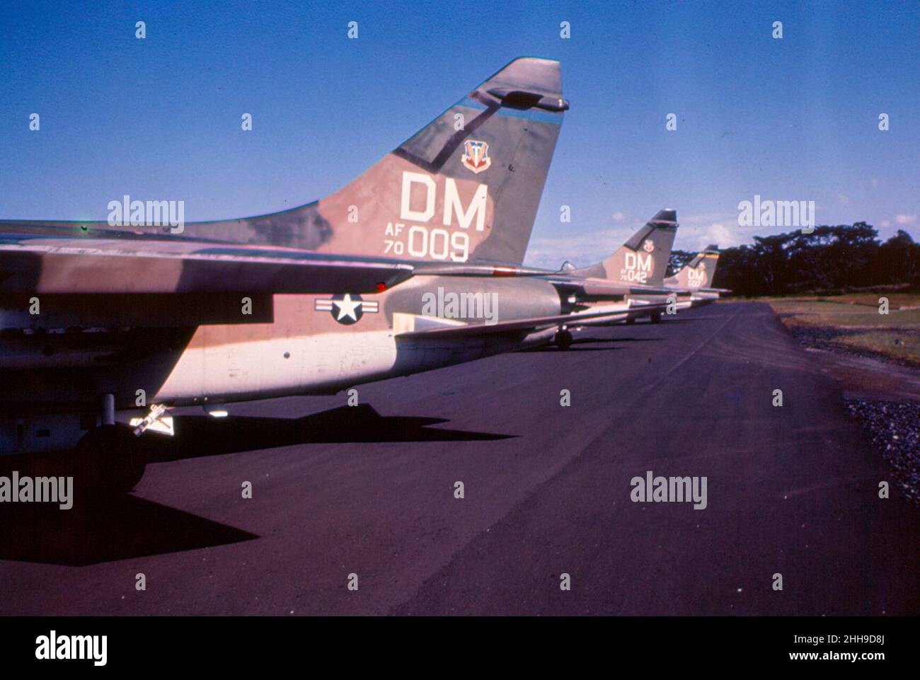354th Tactical Fighter Squadron A-7D Corsir II fligtline at Howard AFB ...