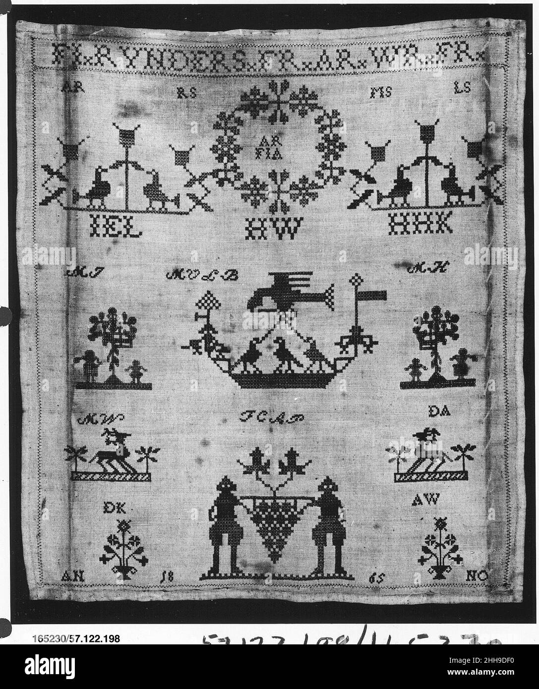 Sampler 1865 Dutch. Sampler 228125 Stock Photo - Alamy