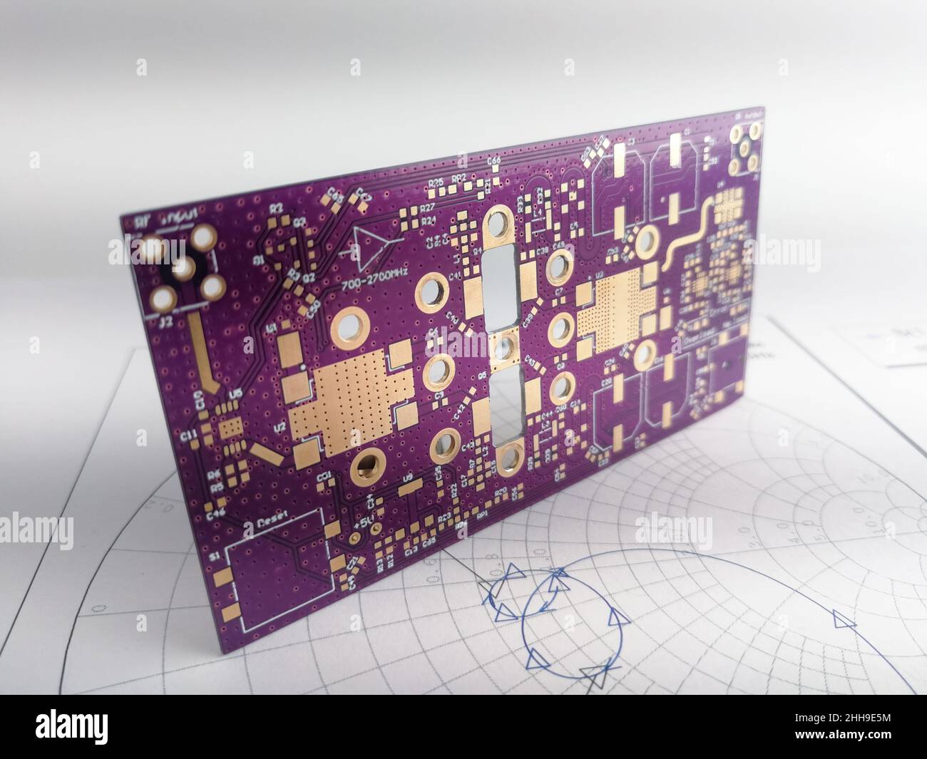 High power Radio Frequency printed circuit board PCB on Smith chart for ...