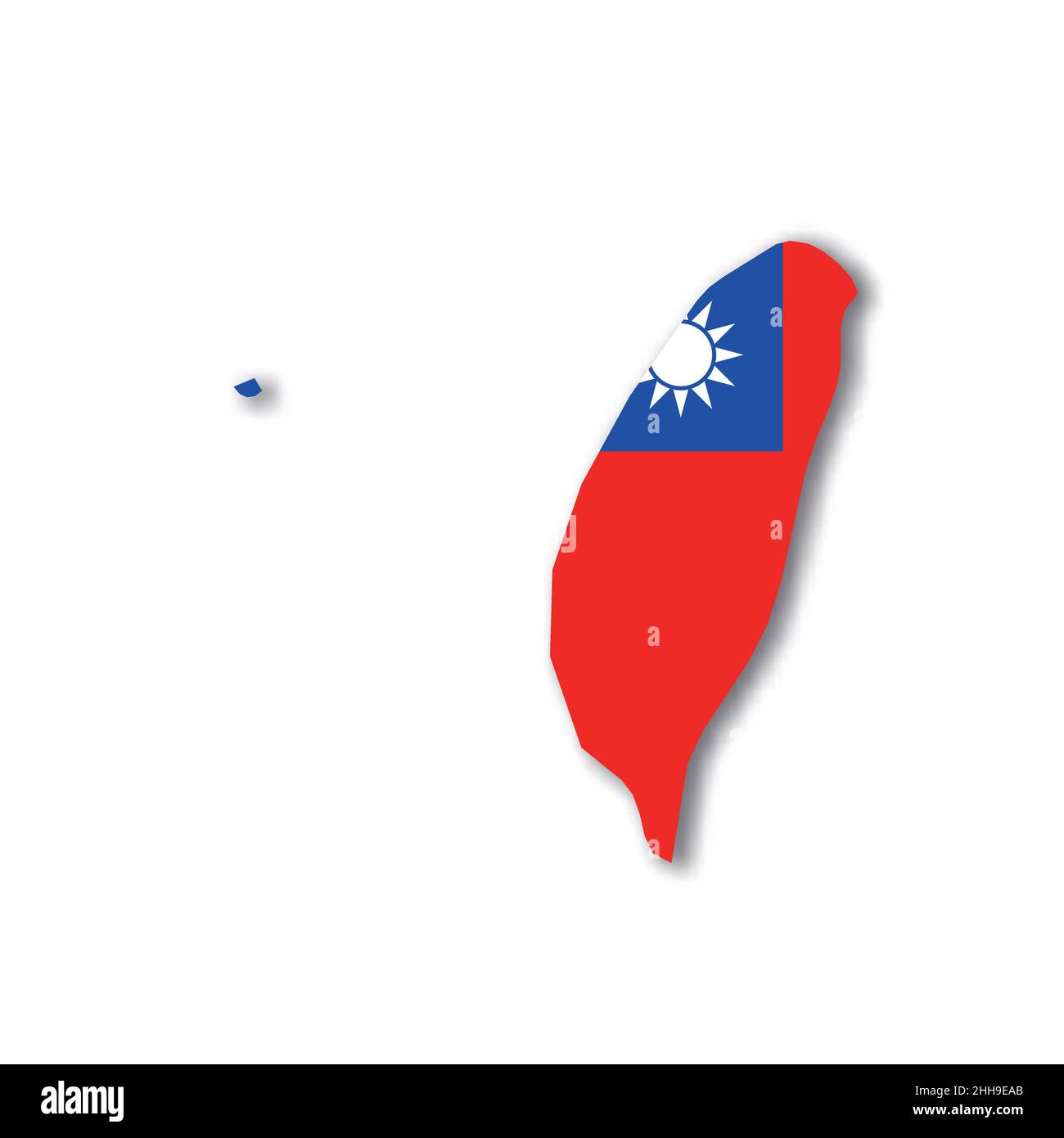 Taiwan national flag in a shape of country map Stock Vector Image & Art ...