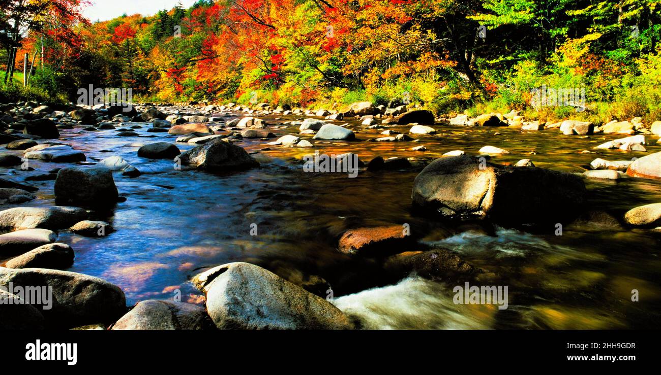 Swift River in the White Mountains of New Hampshire during autumn Stock ...