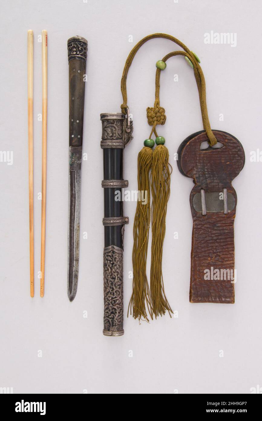 Knife with Sheath, Chopsticks and Belt Loop ca. 1750–1900 Chinese ...