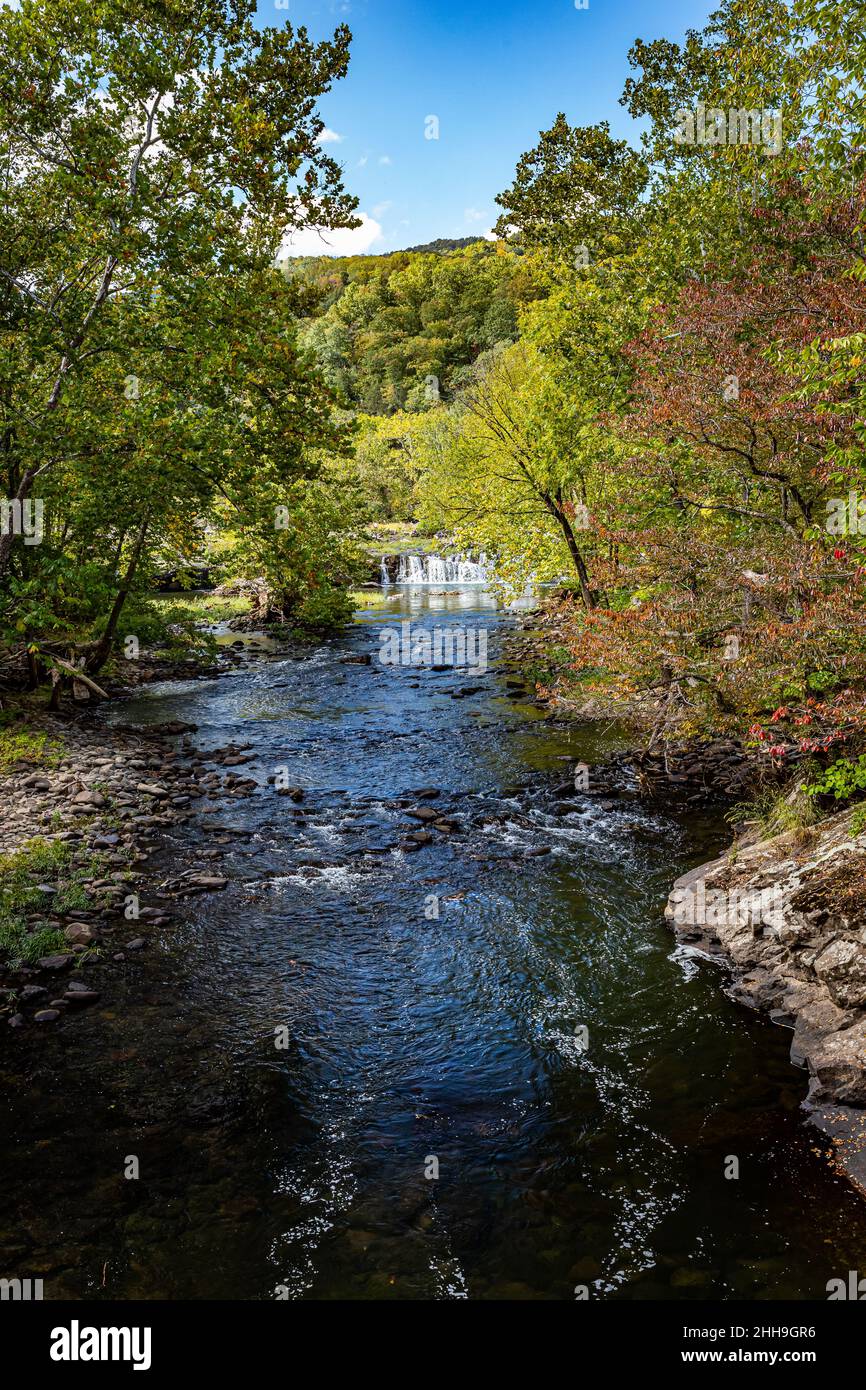 Sandstone Falls on the New River at New River Gorge National Park and ...