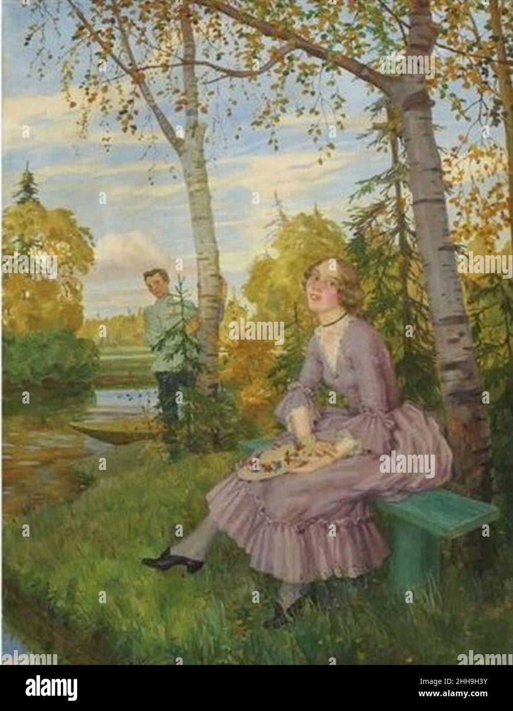 Meeting in the Park by Konstantin Andreevich Somov Stock Photo - Alamy