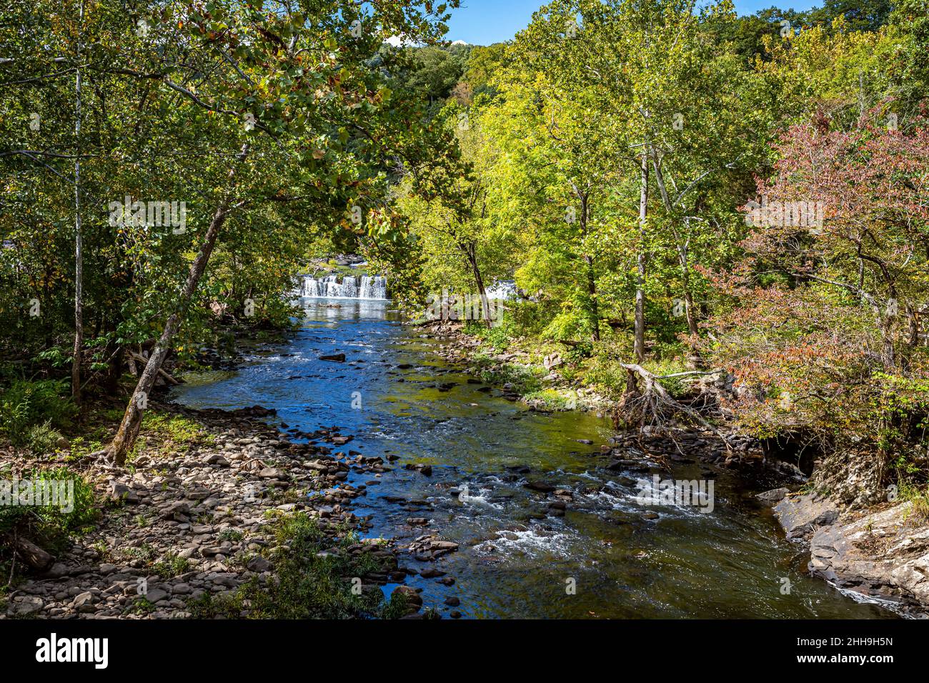 Sandstone Falls on the New River at New River Gorge National Park and ...
