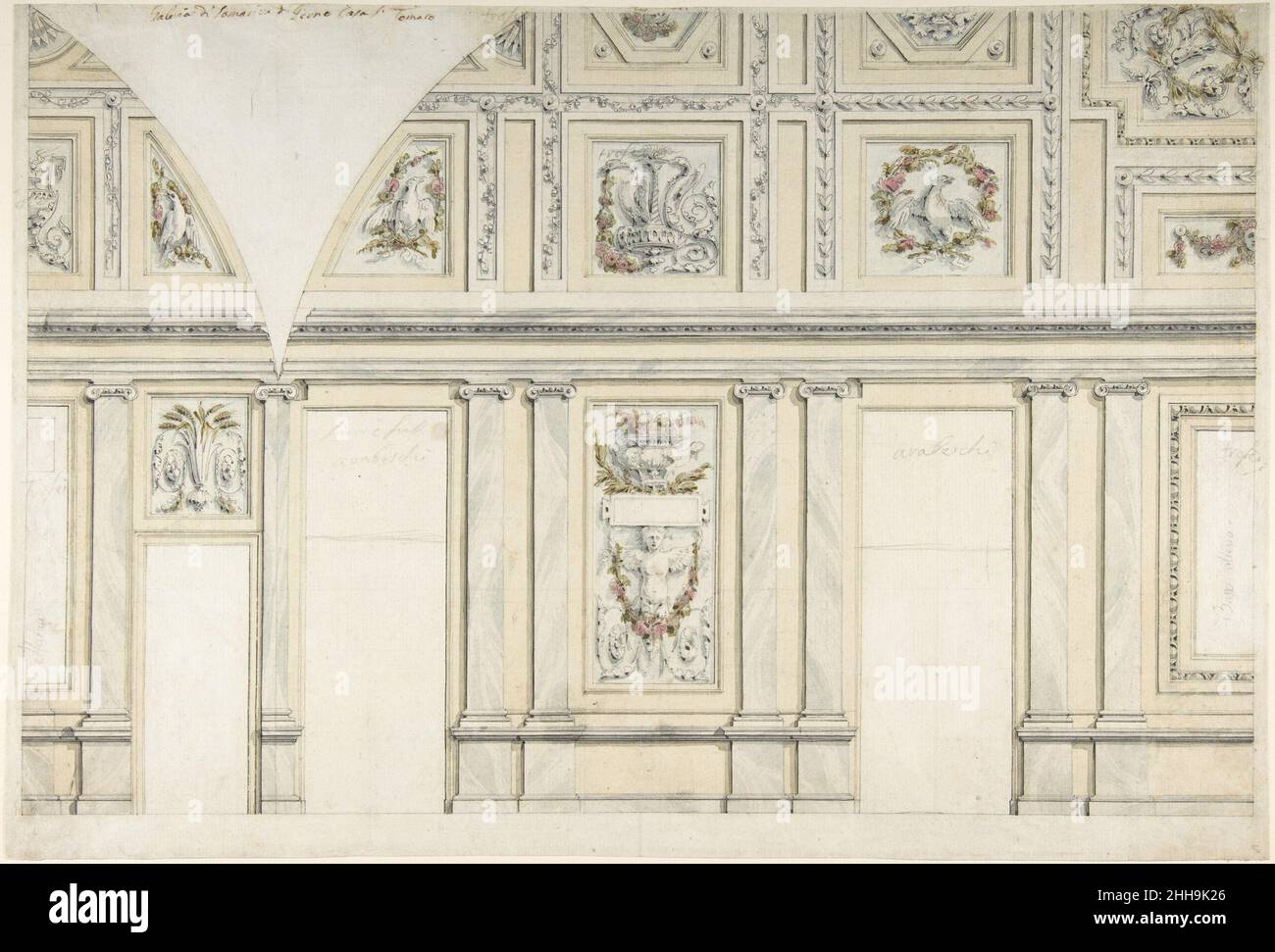 Design for the Interior of a Gallery of a Palace 1760–97 Leonardo ...