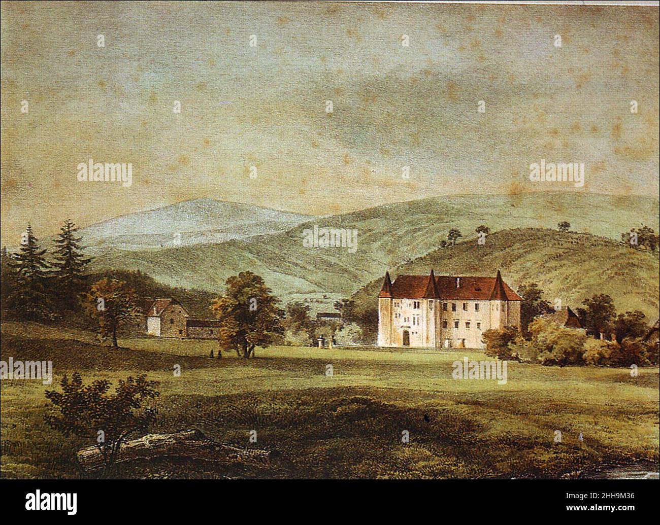 Slivnica Castle 1845 Stock Photo - Alamy