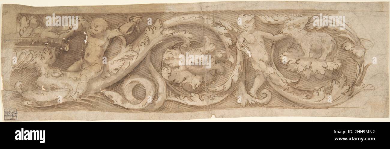 Frieze with Rinceaux and Putti 16th century Anonymous, Italian, 16th ...