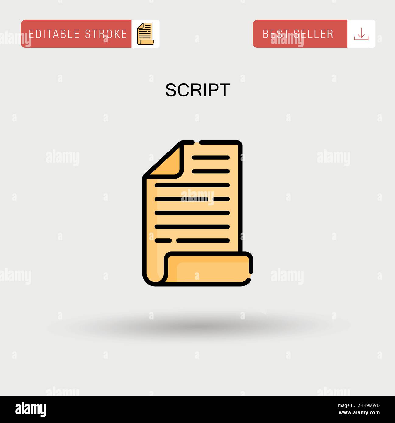 Script Simple vector icon Stock Vector Image & Art - Alamy