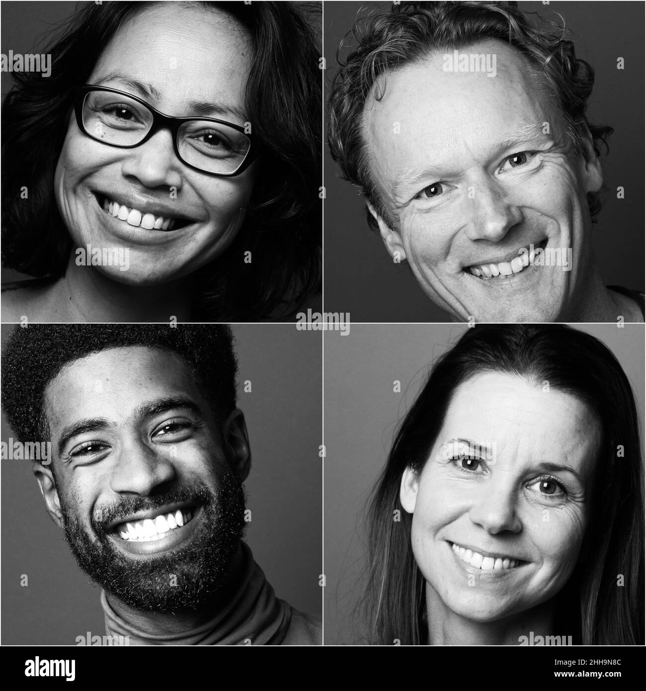 Group of people in a collage Stock Photo - Alamy