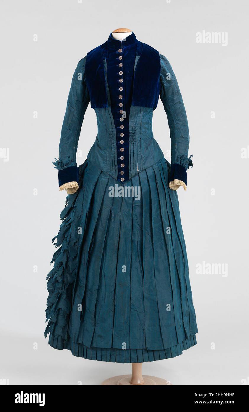 Dress ca. 1885 American This high style dress made for a girl of about ...