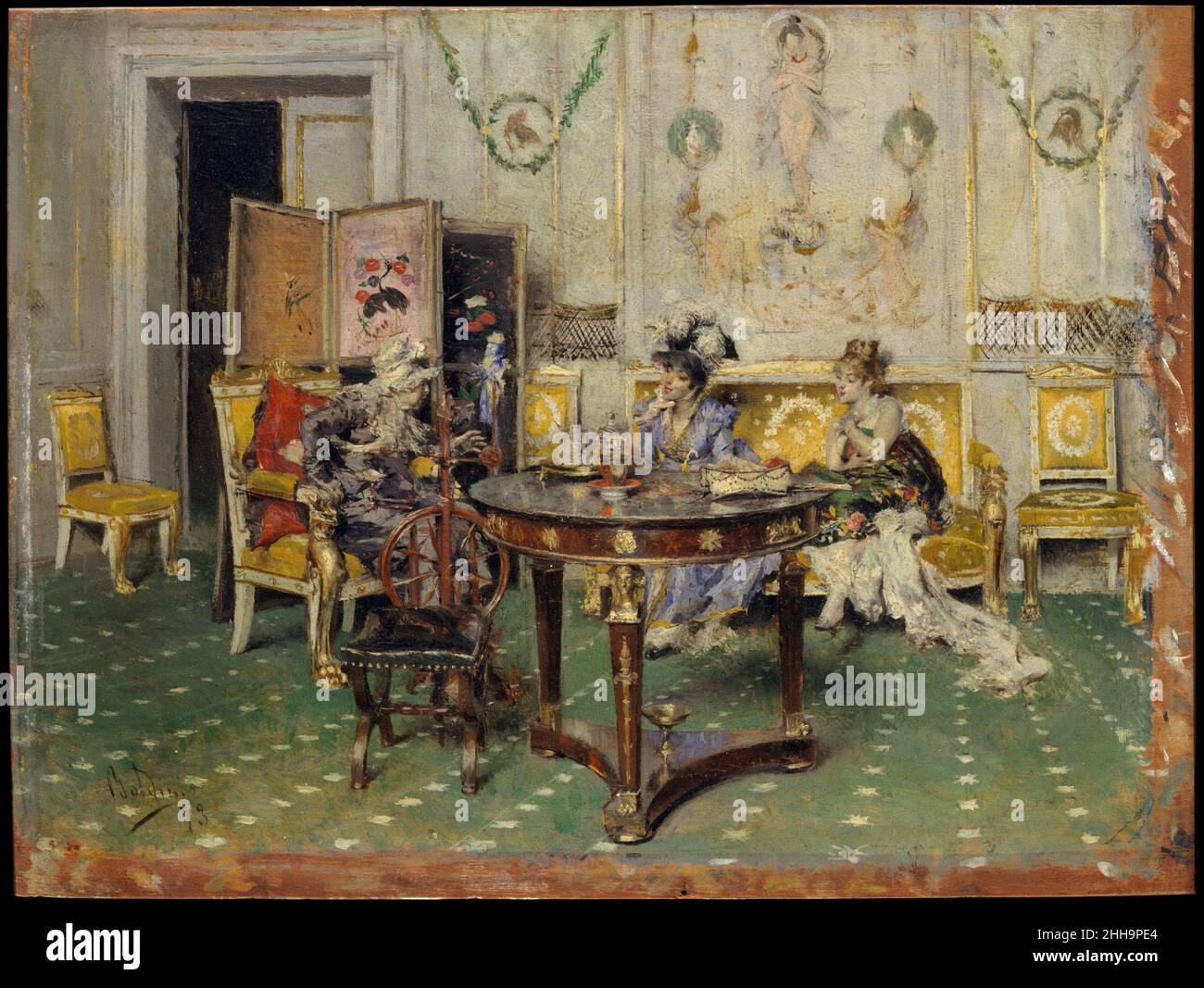 Gossip 1873 Giovanni Boldini Italian. Gossip 435691 Stock Photo - Alamy