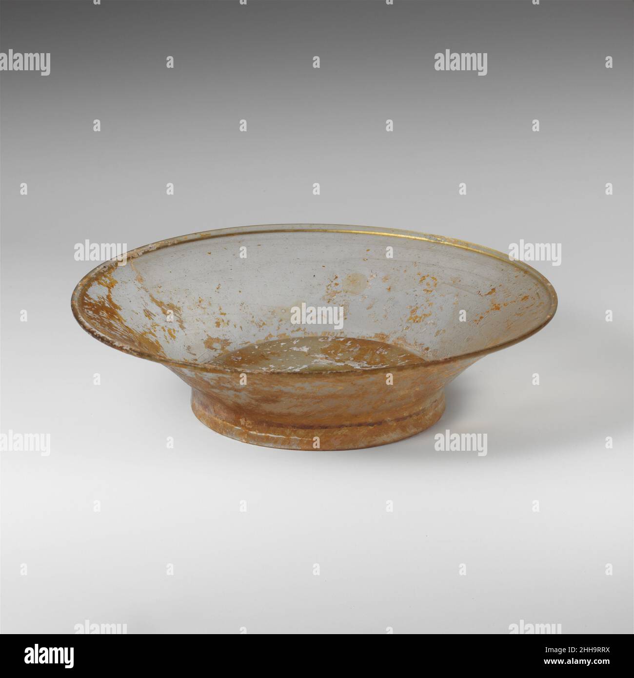 Glass dish 4th century A.D. Roman Colorless with very pale green tinge ...
