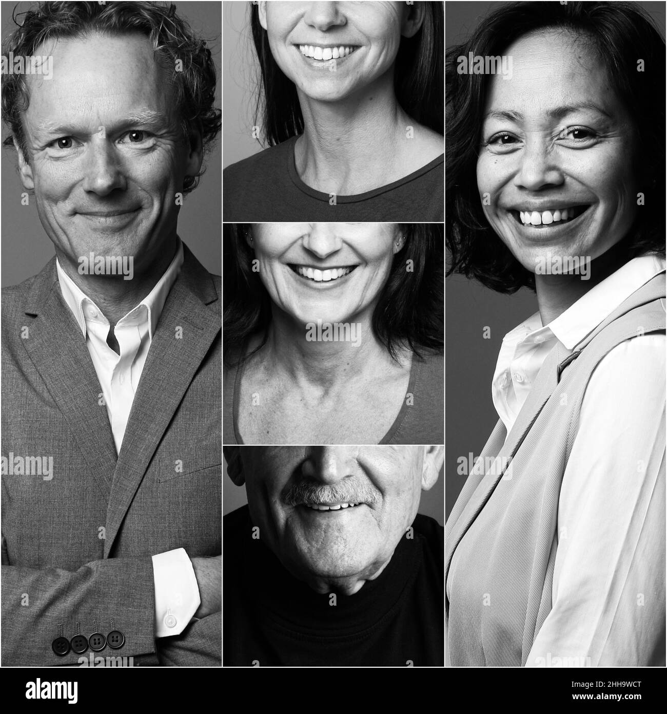Group of people in a collage Stock Photo - Alamy