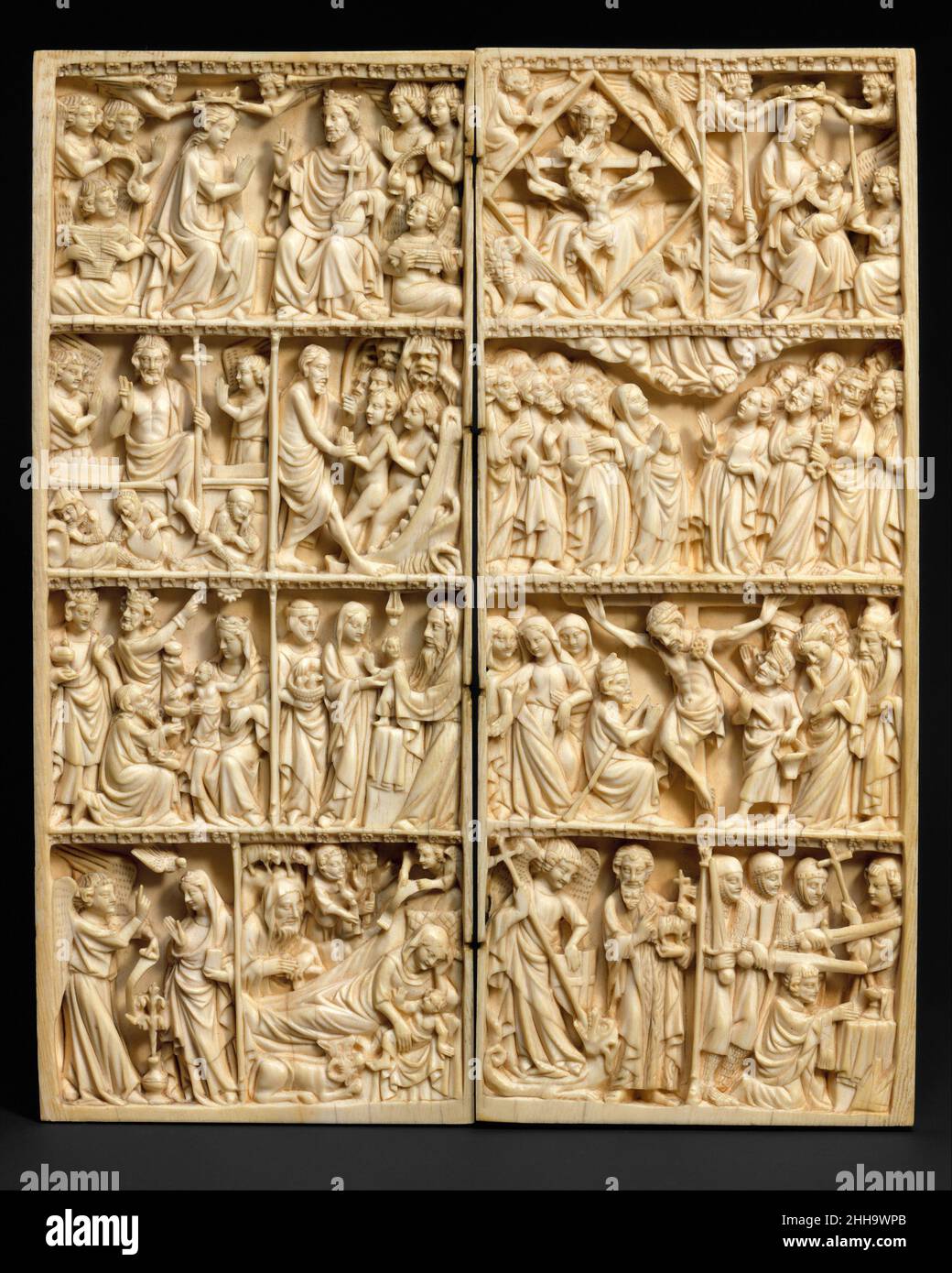 Diptych with Scenes of the Life of Christ and the Virgin, Saint Michael, John the Baptist ...