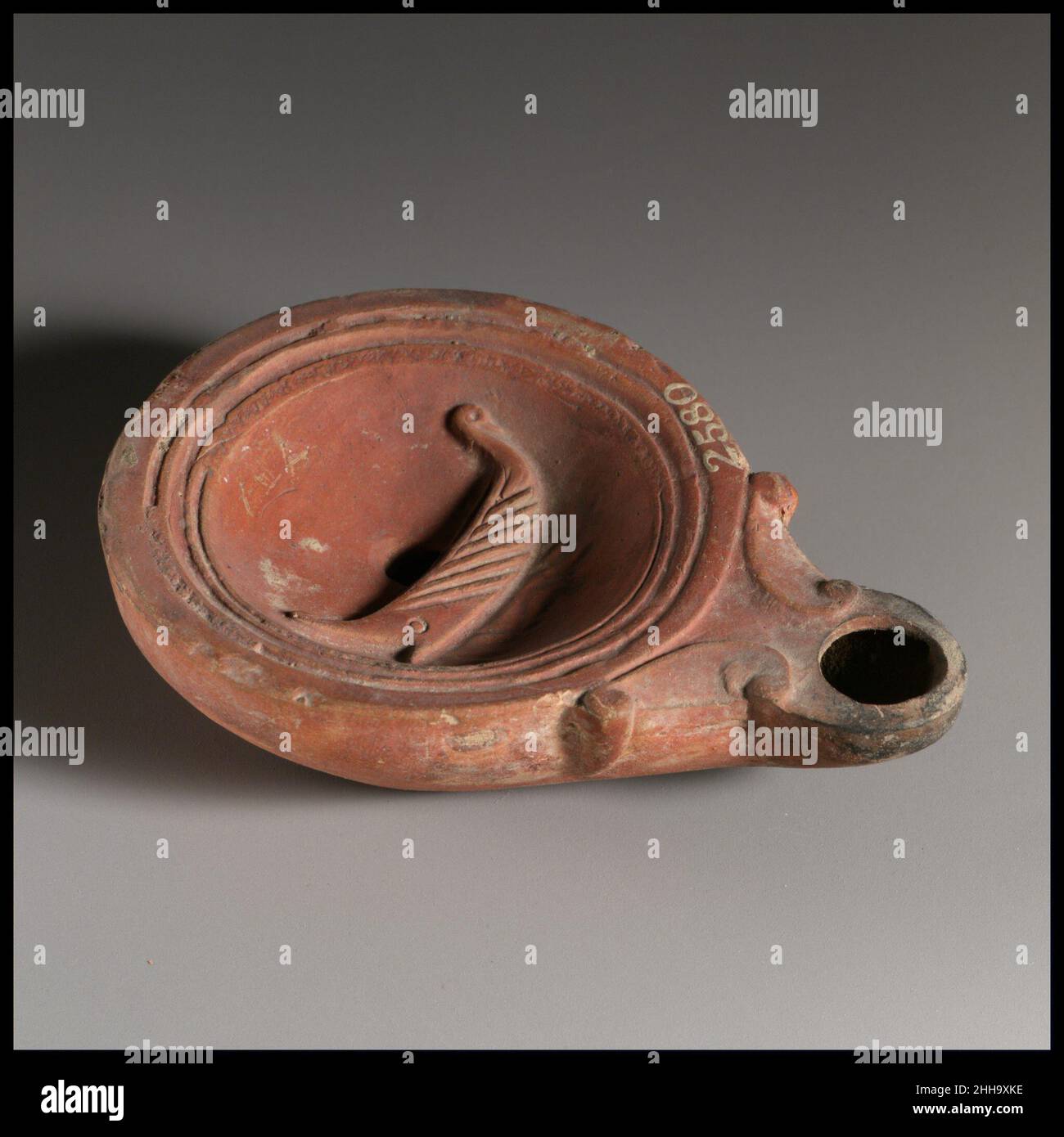Terracotta oil lamp ca. A.D. 40–100 Roman, Cypriot Loeschcke Type 4 ...