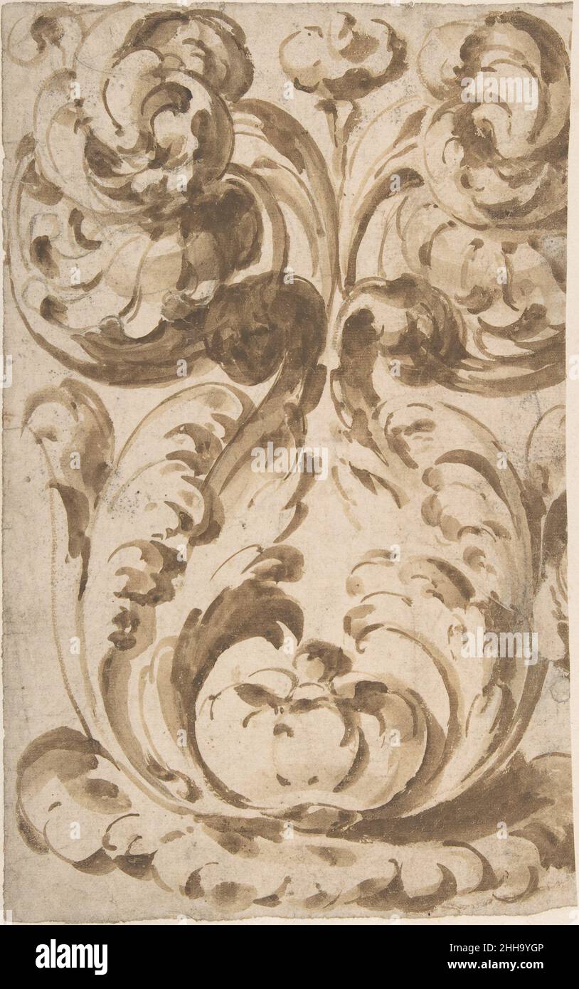 Symmetrical Design of Upward Growing Acanthus Scrolls 17th century ...