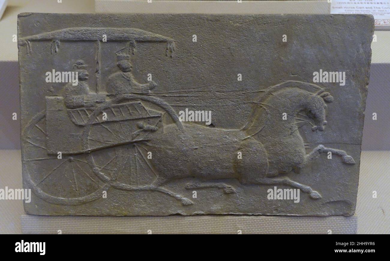 Small horse cart, China, unearthed at Taiping, Pengzhou City, Eastern ...