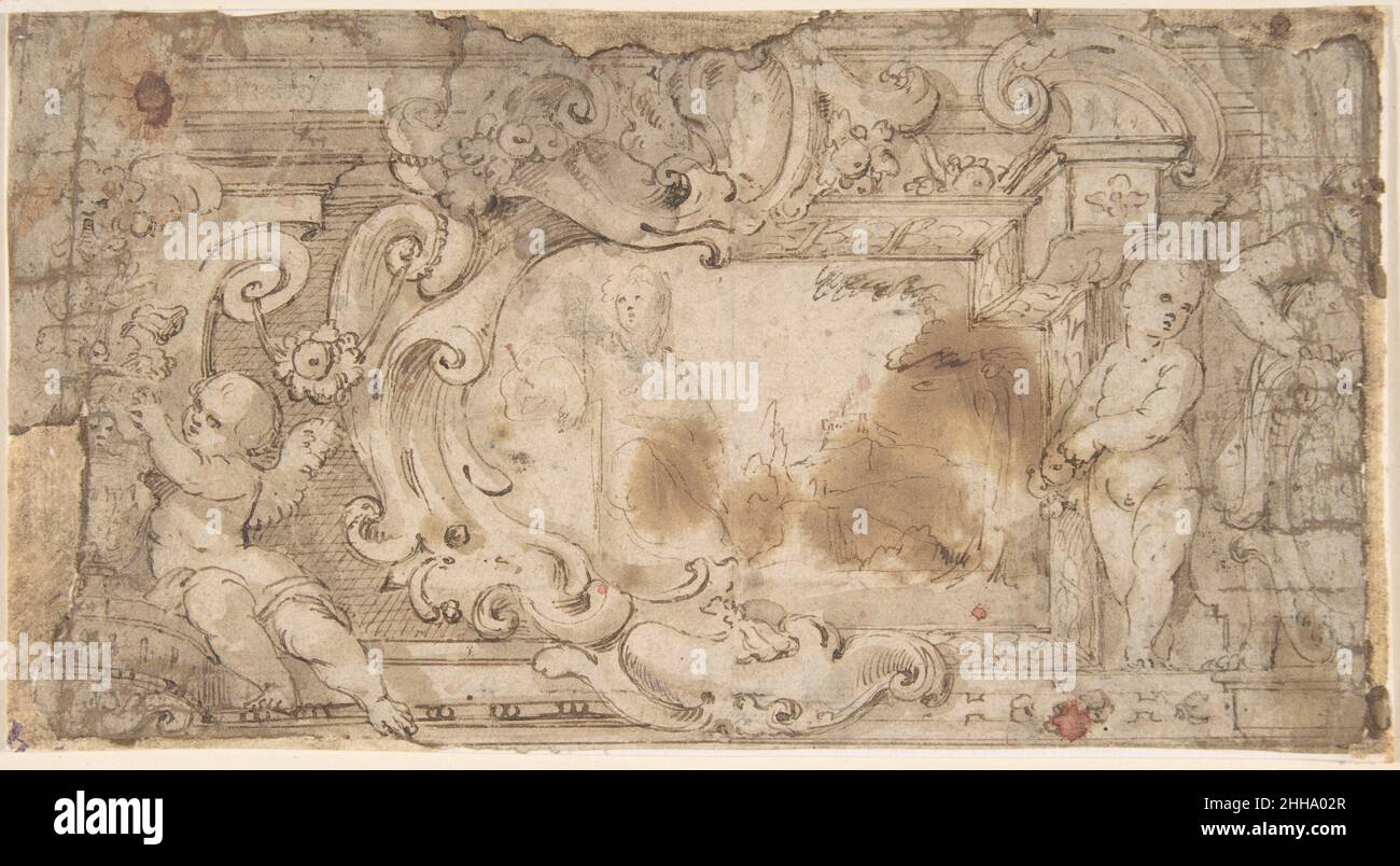Italian 17th century cartouche hi-res stock photography and images - Alamy