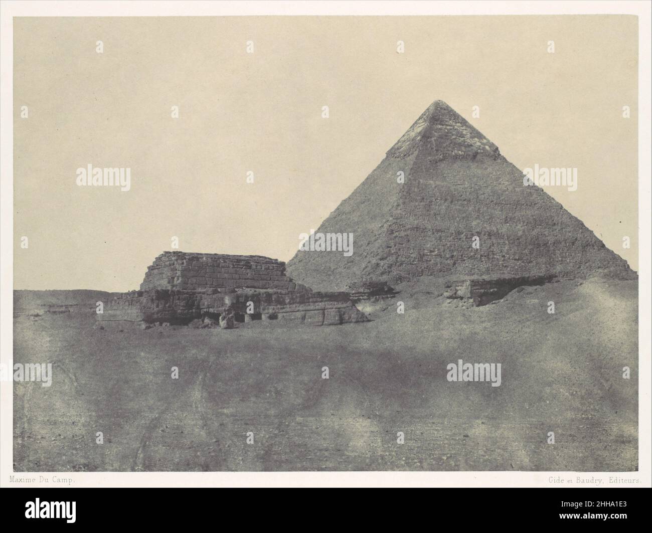 Égypte Moyenne. Pyramide de Chéphren 1850 Maxime Du Camp French. Égypte ...