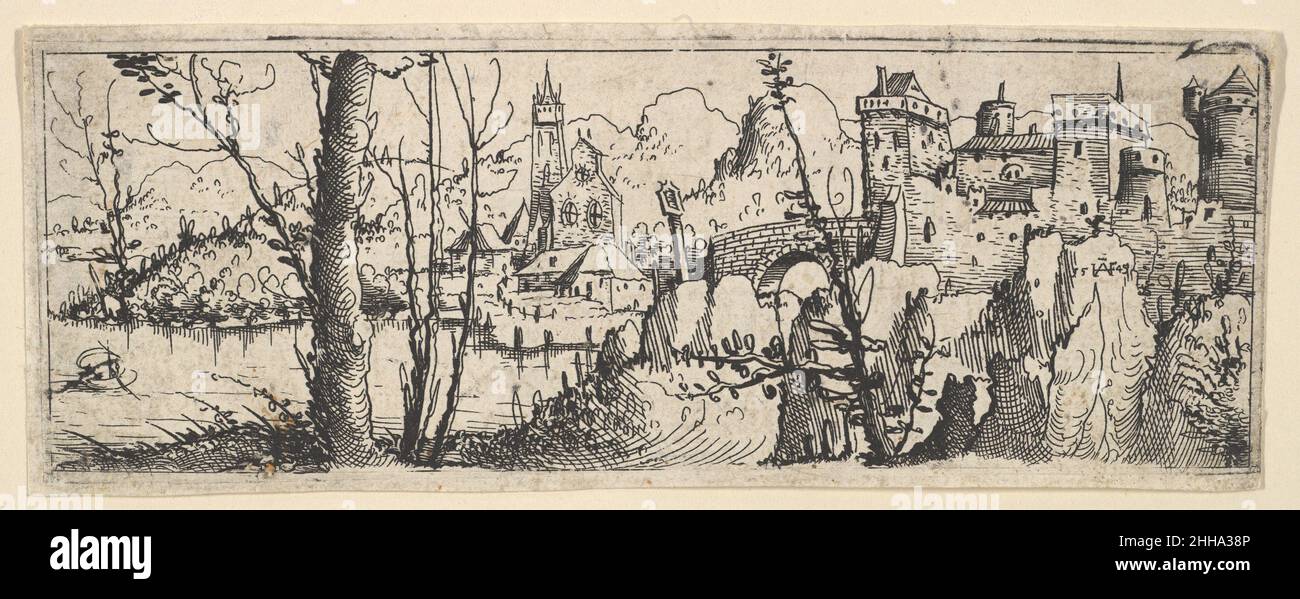 Landscape with Fort and a Church on a River 1545 Augustin Hirschvogel ...