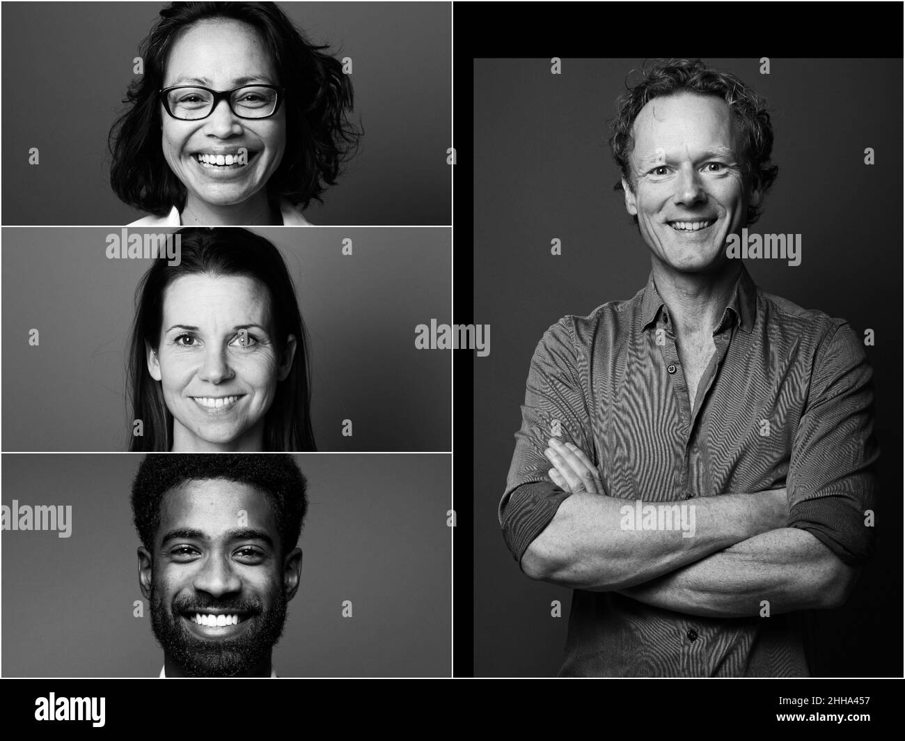Group of people in a collage Stock Photo - Alamy