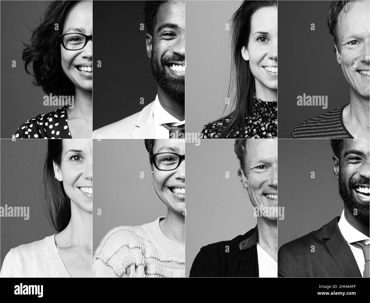 Group of people in a collage Stock Photo - Alamy