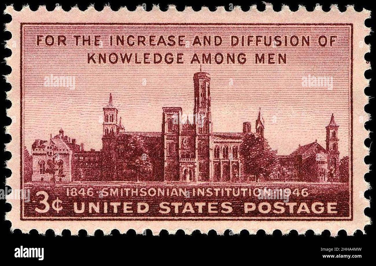 Smithsonian Institution stamp 3c 1946 issue Stock Photo - Alamy