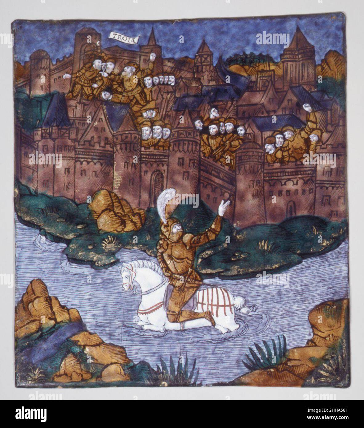Turnus, Overwhelmed by the Trojans, Crosses the River to Return to His ...