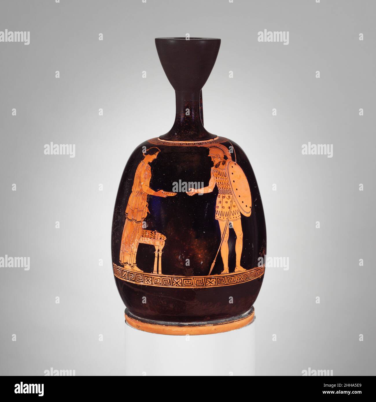 Terracotta decorated in the white ground technique hi-res stock ...