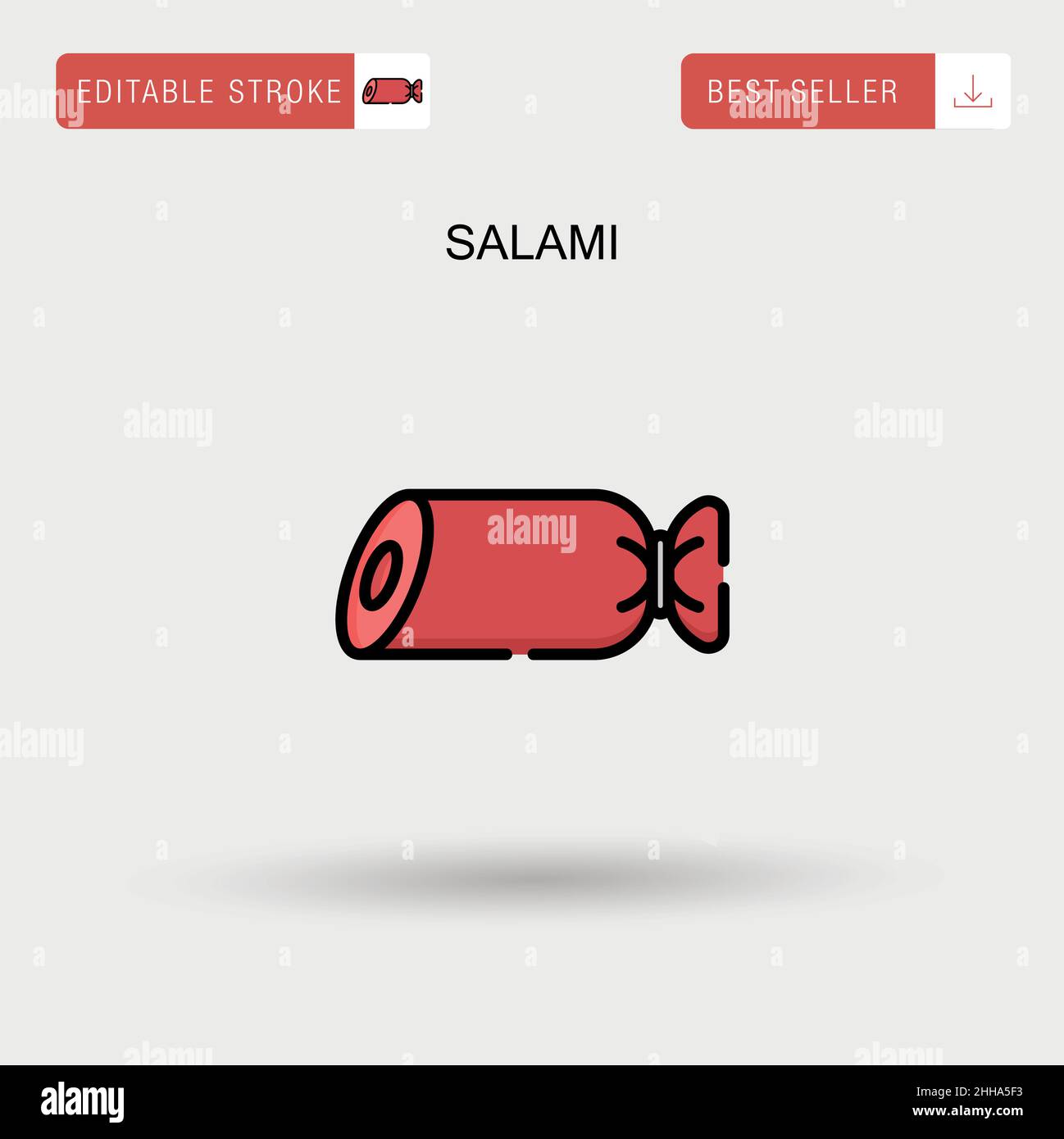 Salami sliced Stock Vector Images - Alamy