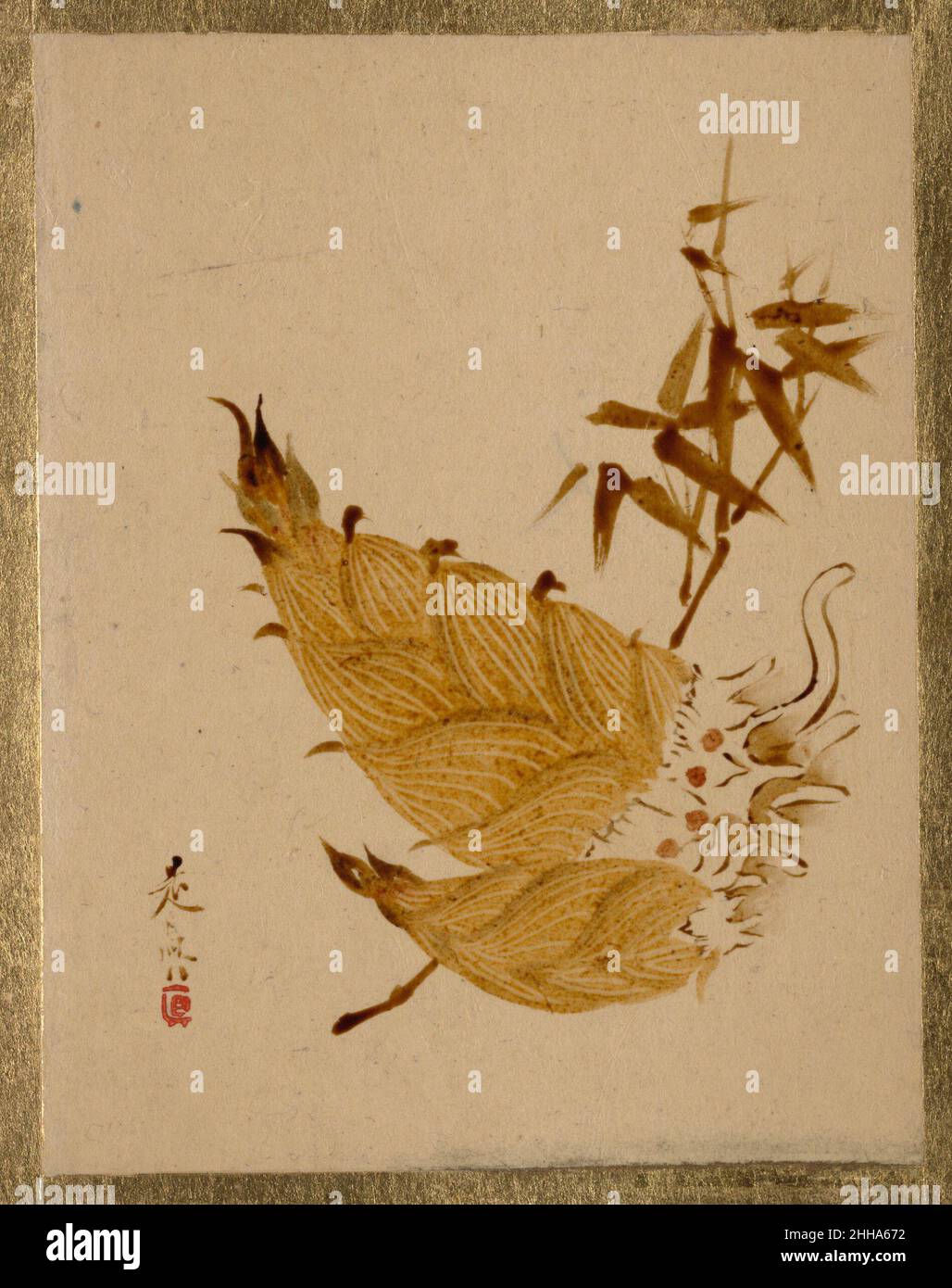 Bamboo Shoots ca. 1880s Shibata Zeshin Japanese The lacquer artist and ...