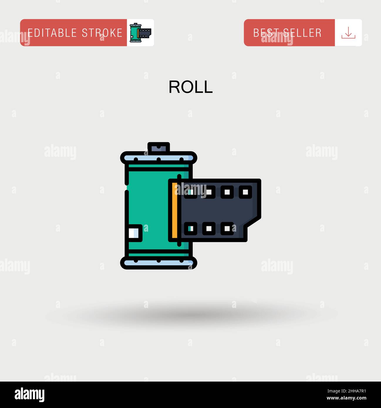 Roll Simple vector icon Stock Vector Image & Art - Alamy